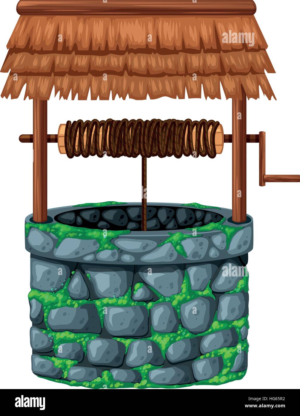 Stone well on white background illustration Stock Vector Image & Art ...