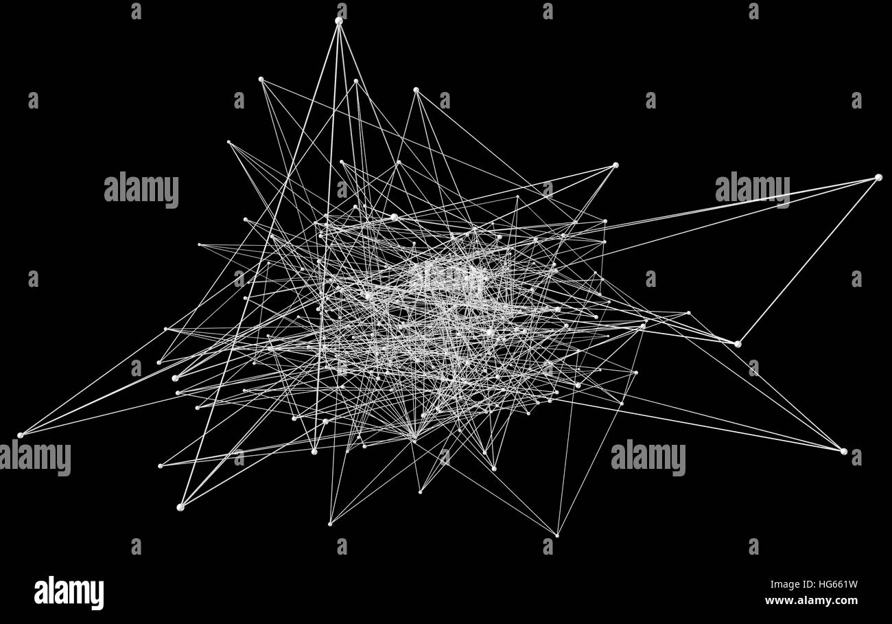 Lines and dots forming mesh Stock Photo - Alamy