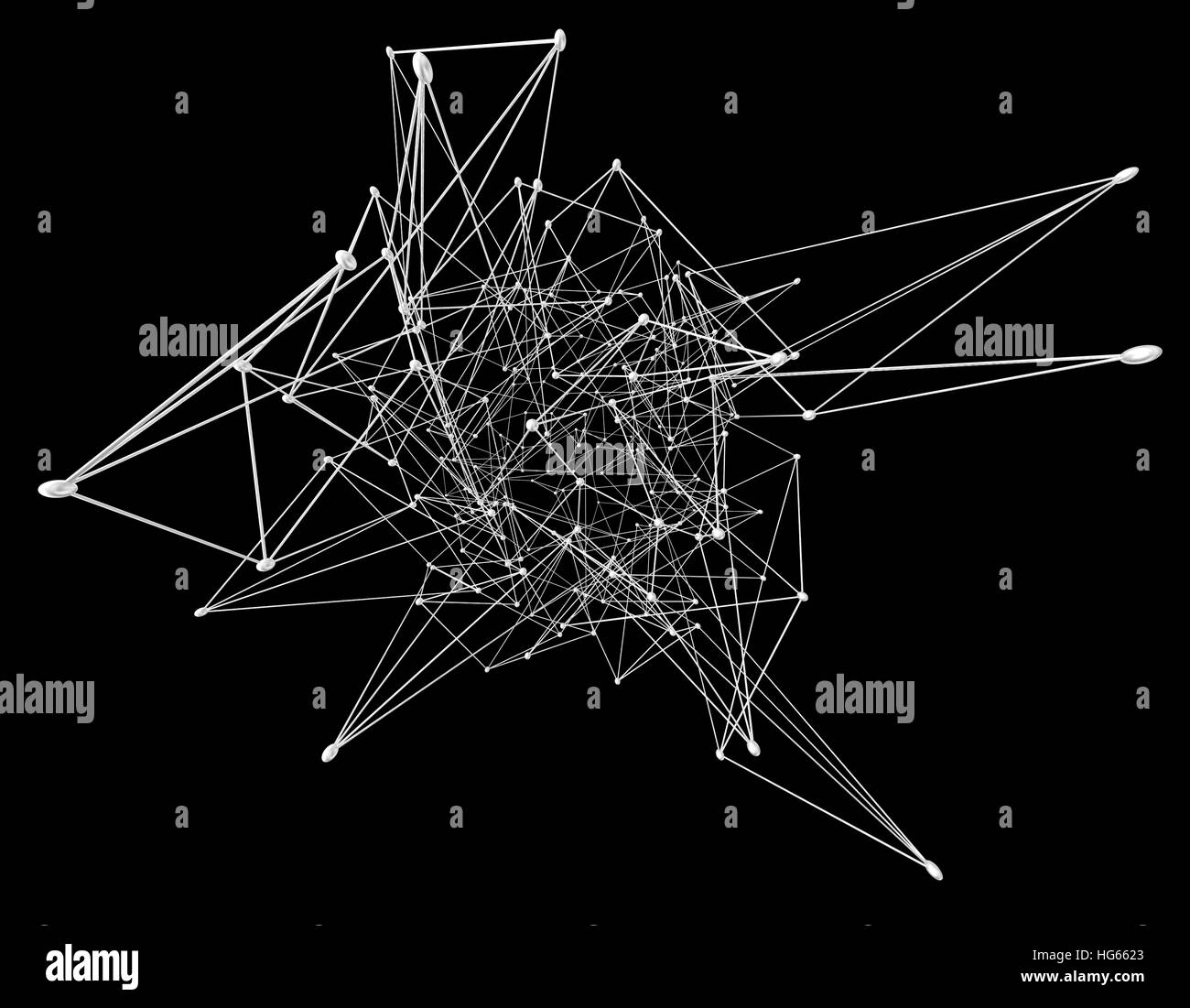 Lines and dots forming mesh Stock Photo - Alamy