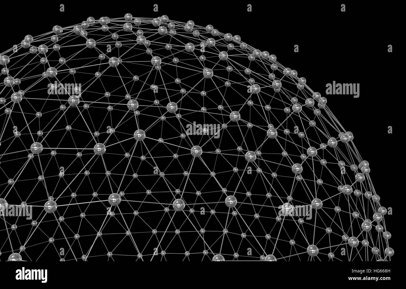 Sphere. Abstract network connection background Stock Photo - Alamy