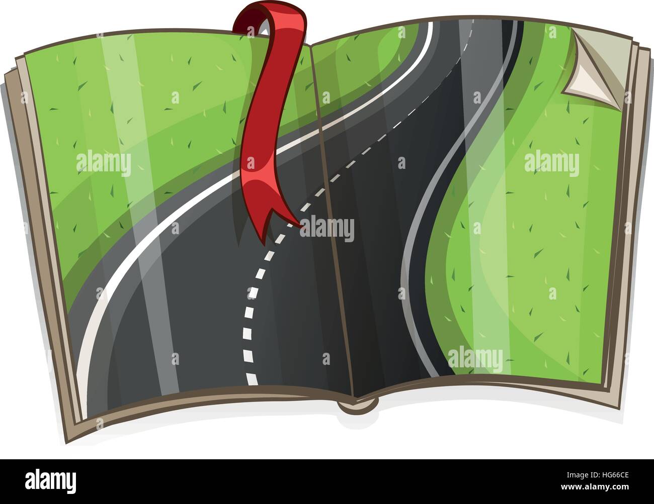 Book with scene of the road illustration Stock Vector Image & Art - Alamy