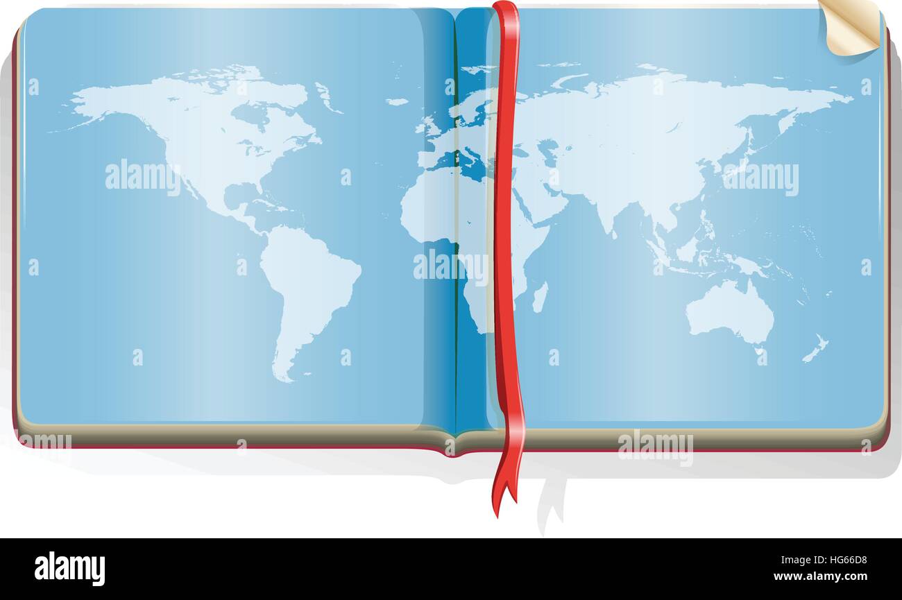 Book world map illustration Stock Vector Images - Alamy