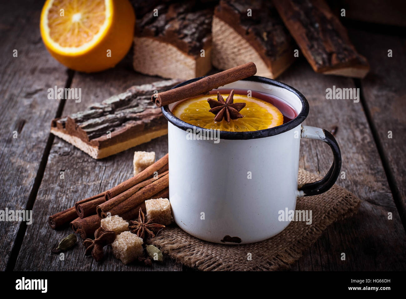Mulled wine in rustic hi-res stock photography and images - Alamy