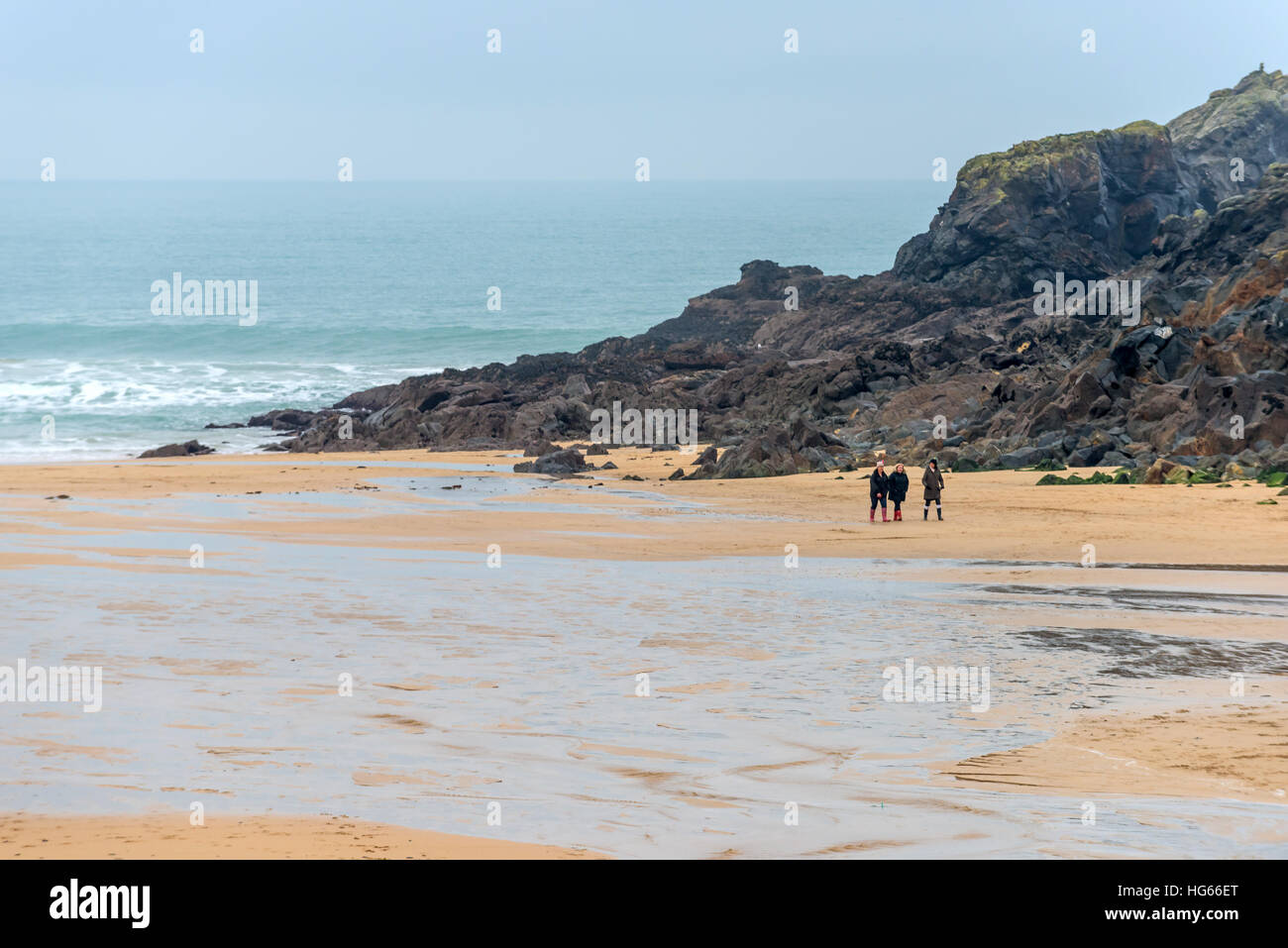 Trevone bay beach hi-res stock photography and images - Alamy