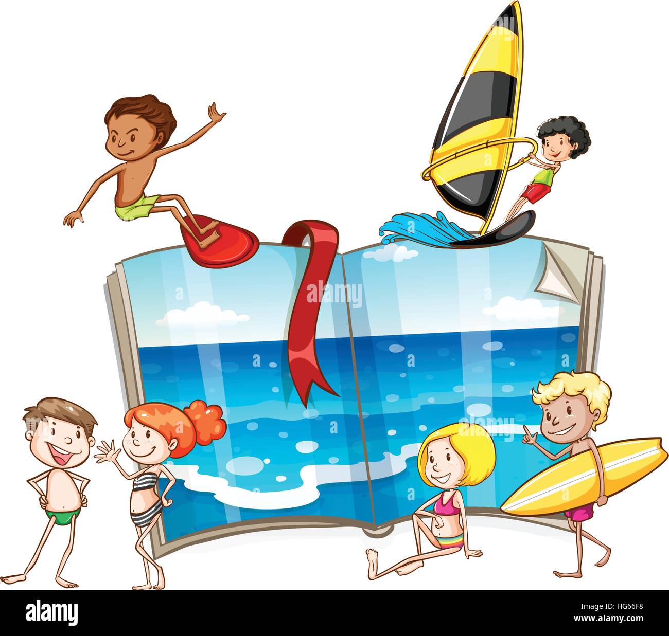 Illustration people doing outdoor activities hi-res stock photography ...