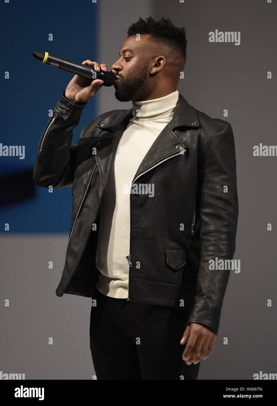 JLS founder Oritsé Williams performing at The Clothes Show 2016 in ...
