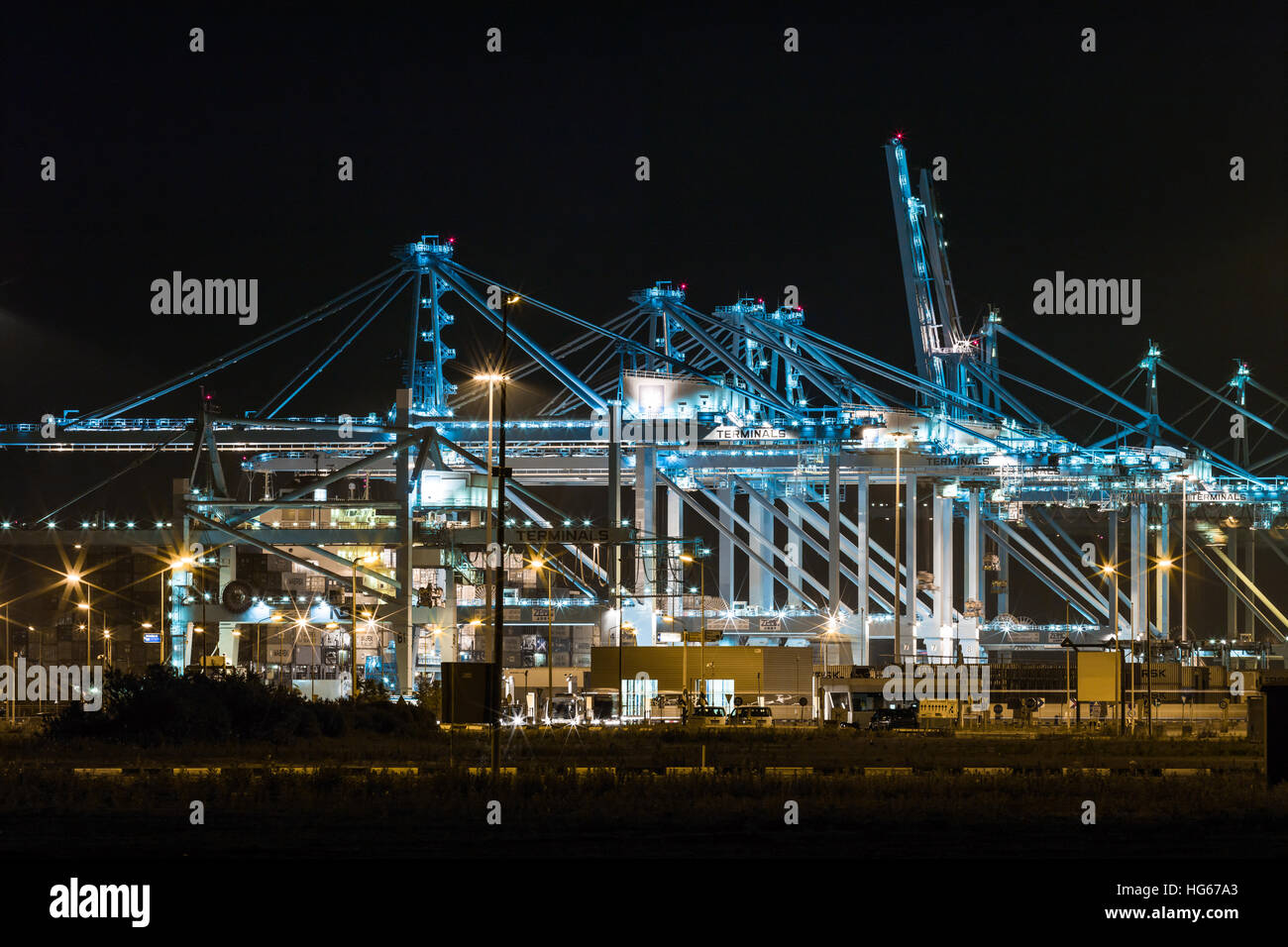 Harbour Terminal Container Stock Photo - Alamy