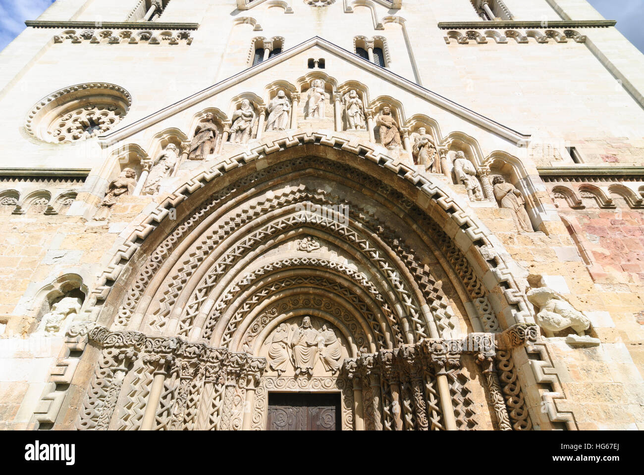 Jak: Romanesque church; Portal with the 12 Apostles, , Vas, Hungary ...