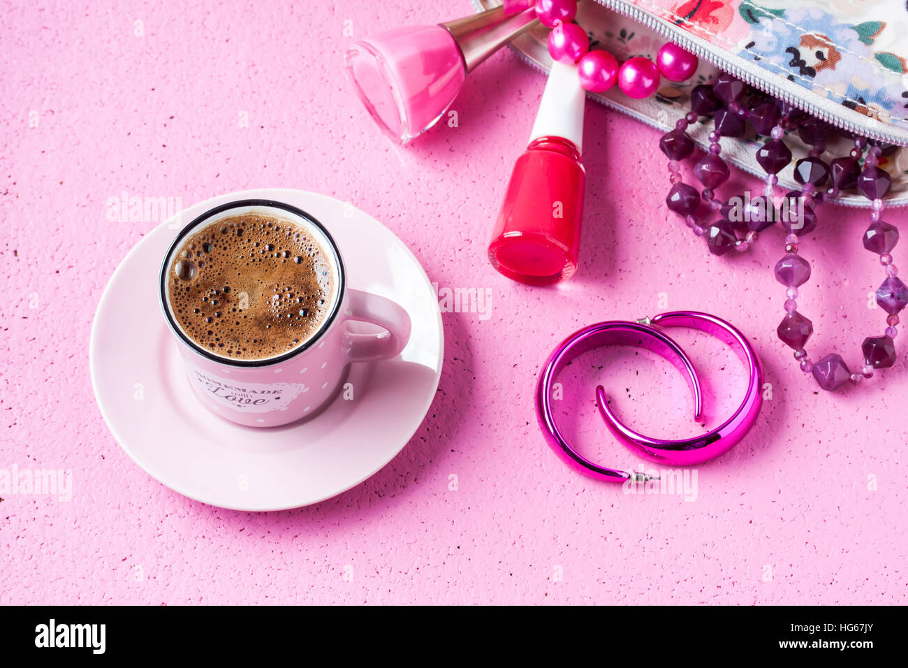 Turkish coffee with pinky style Stock Photo - Alamy