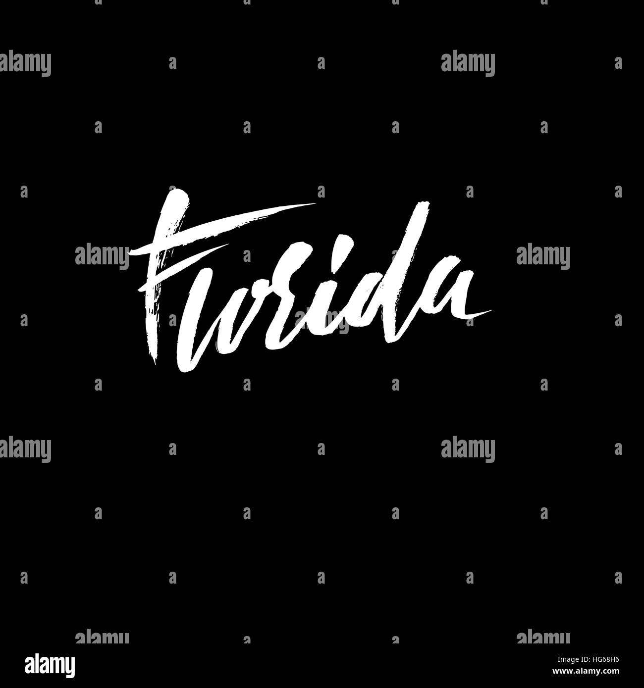 Florida lettering. Retro typography print. Vintage text Stock Vector ...