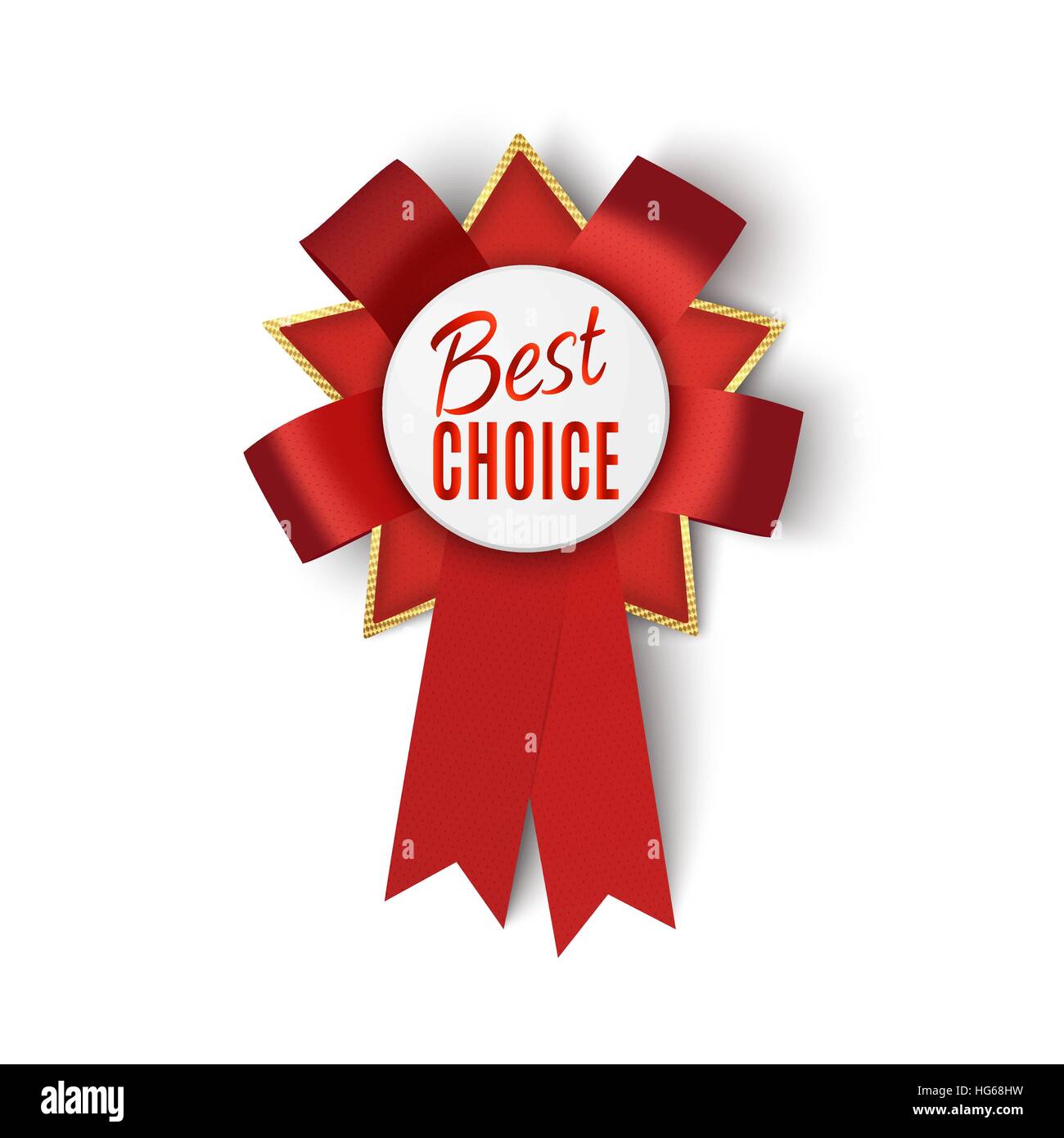 Red ribbon badge hi-res stock photography and images - Alamy