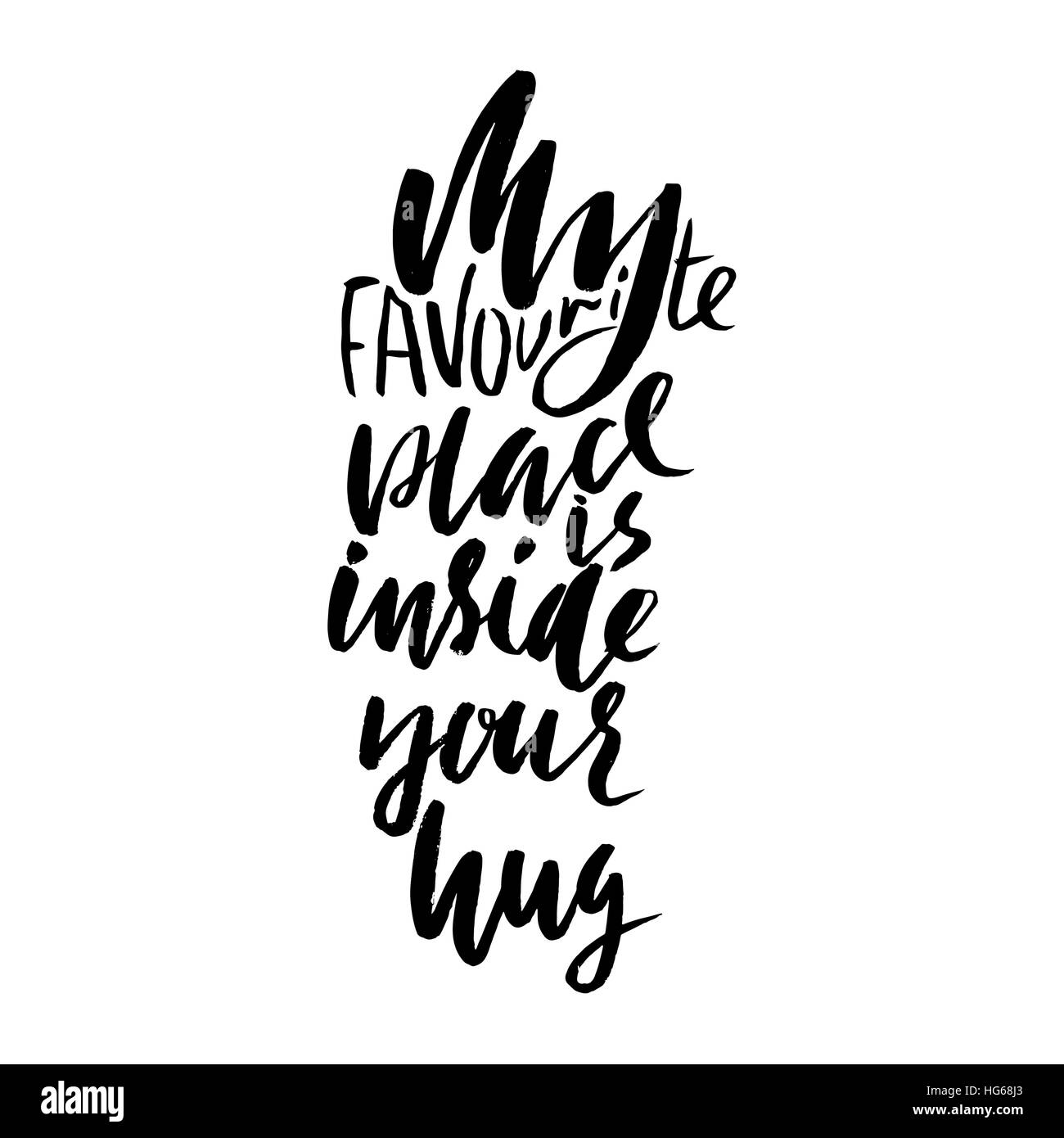 Hand lettered inspirational quote. Hand brushed ink lettering. Modern ...