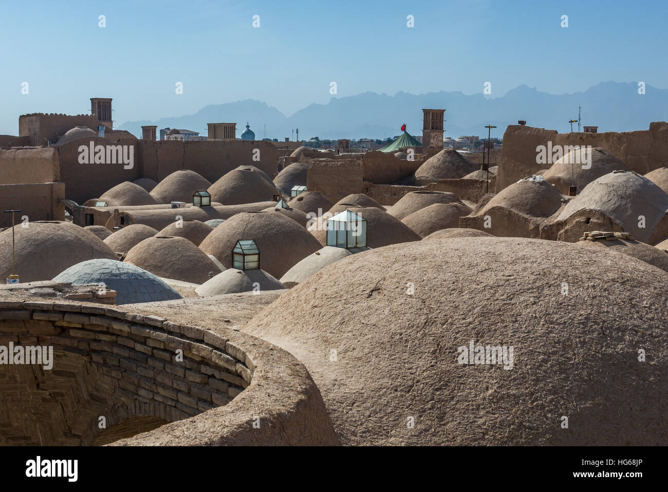 On the roof of bazaar in Yazd city, Iran Stock Photo - Alamy