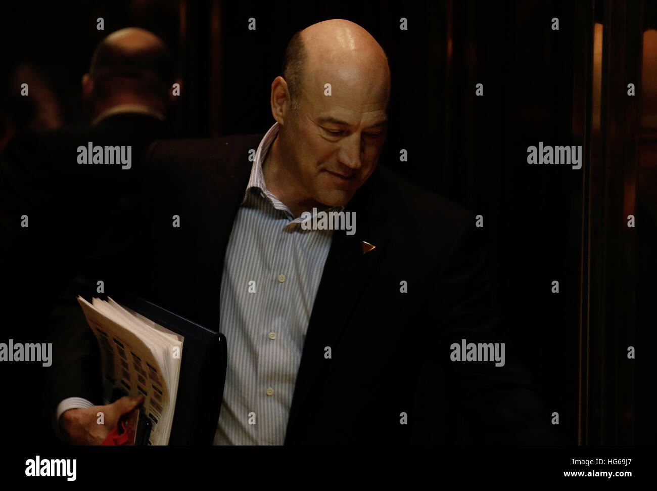 Trump economic advisor Gary Cohn enters the elevator in the lobby of ...