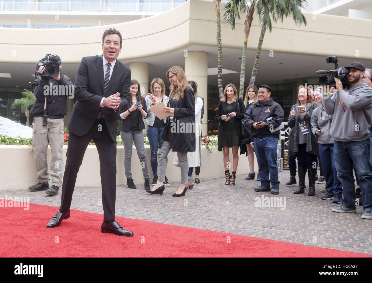 Los Angeles, California, USA. 4th Jan, 2017. Tonight Show host Jimmy ...