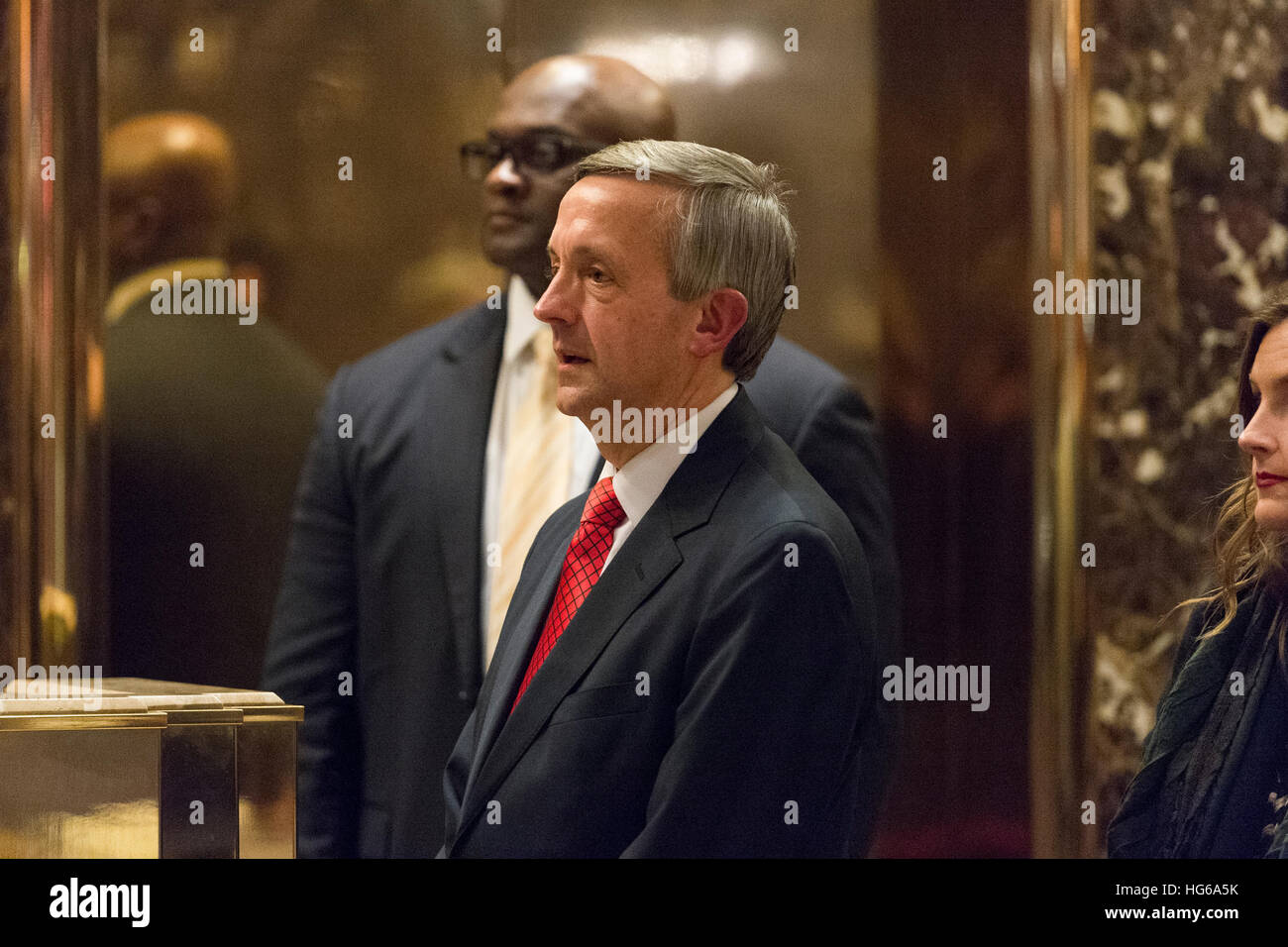 Pastor Robert Jeffress is seen in the lobby of Trump Tower in New York ...