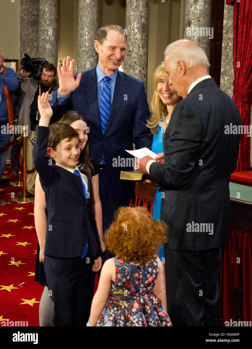 United States Vice President Joe Biden, right, administers the oath of ...