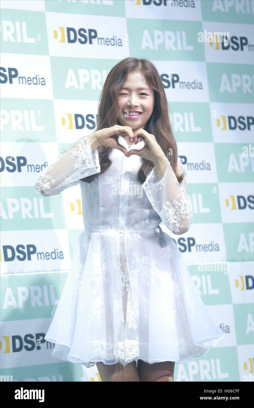 Seoul, Korea. 04th Jan, 2017. April hold showcase to promote her 3rd ...