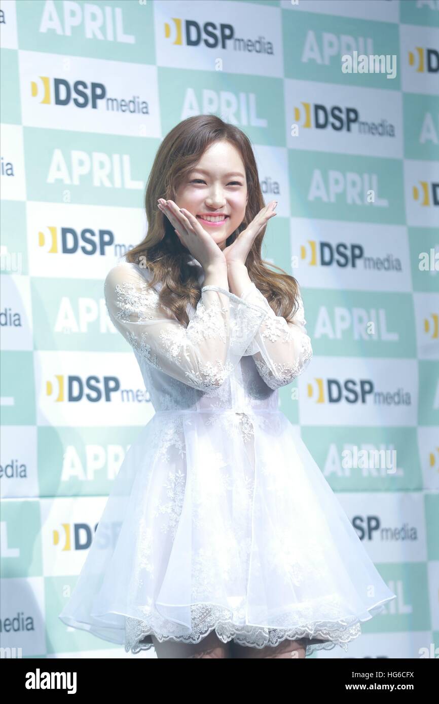 Seoul, Korea. 04th Jan, 2017. April hold showcase to promote her 3rd ...