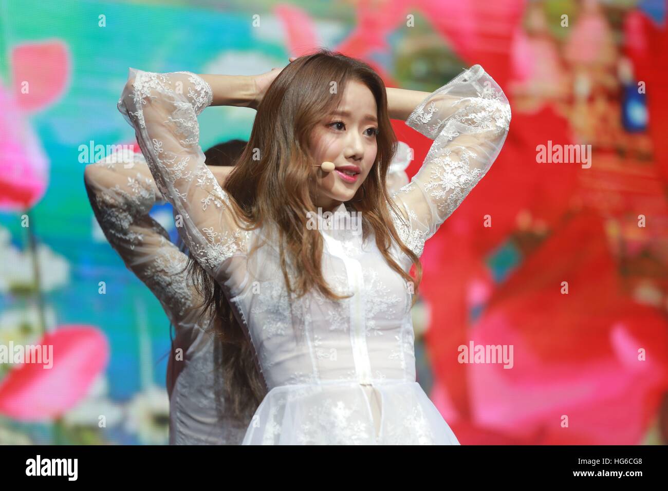 Seoul, Korea. 04th Jan, 2017. April hold showcase to promote her 3rd ...