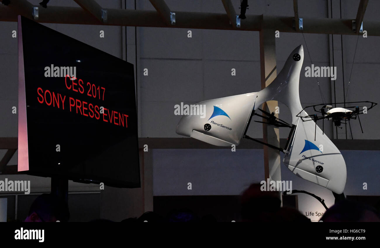 Las Vegas NV, USA. 4th Jan, 2017. Sony drones on display during the ...