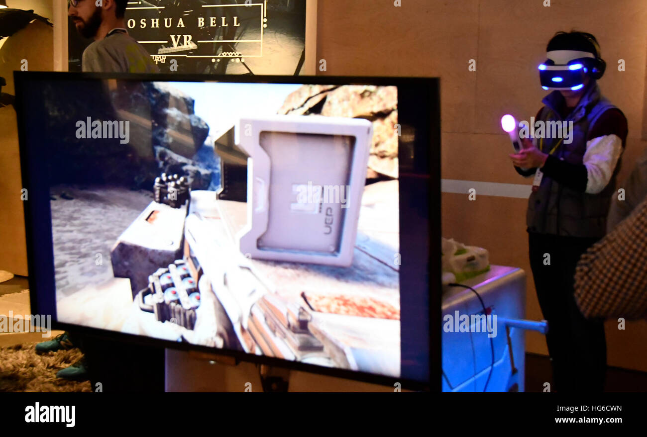 Las Vegas NV, USA. 4th Jan, 2017. Press members try out the new Sonys ...