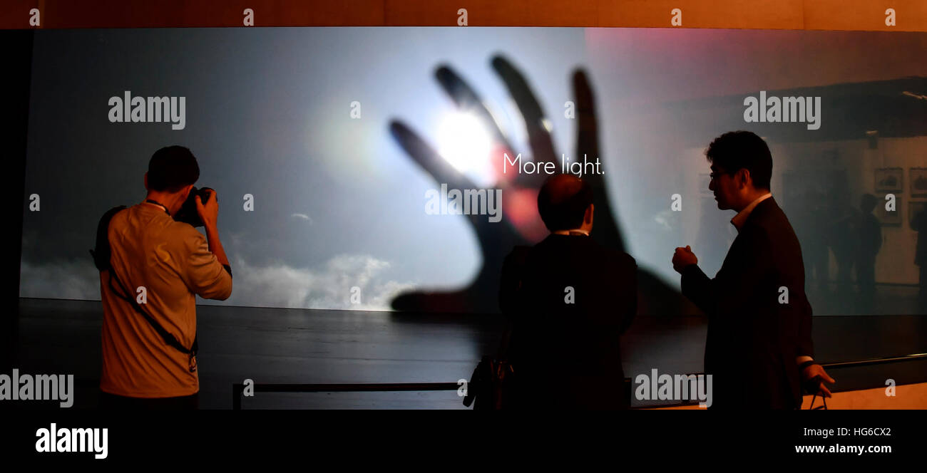 Las Vegas NV, USA. 4th Jan, 2017. Sony shows their CLEDIS, a blank ...