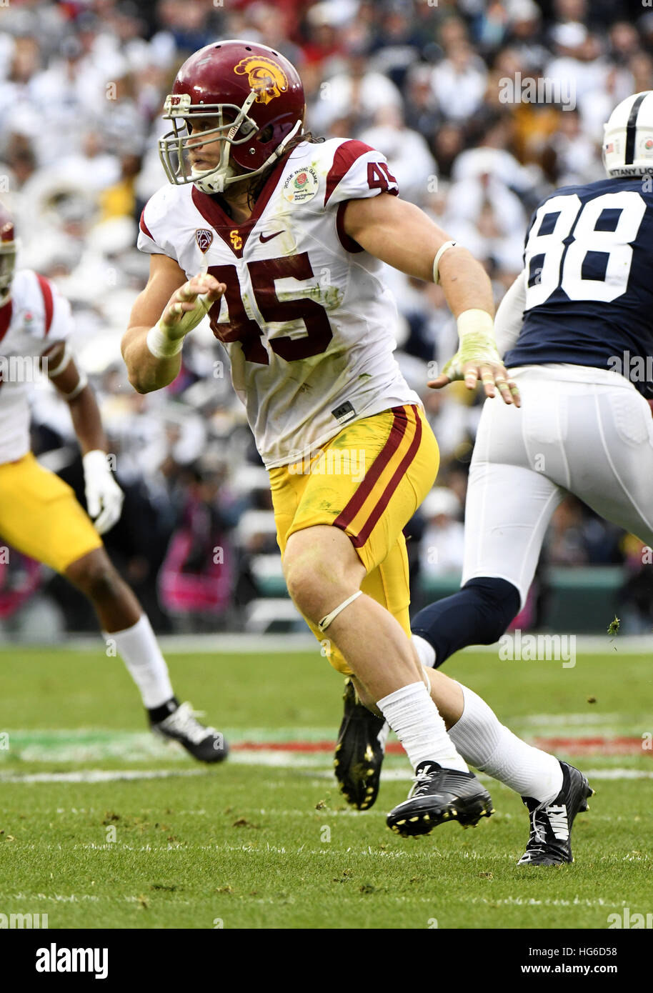 Pasadena, California, USA. 2nd Jan, 2017. Porter Gustin of the USC ...