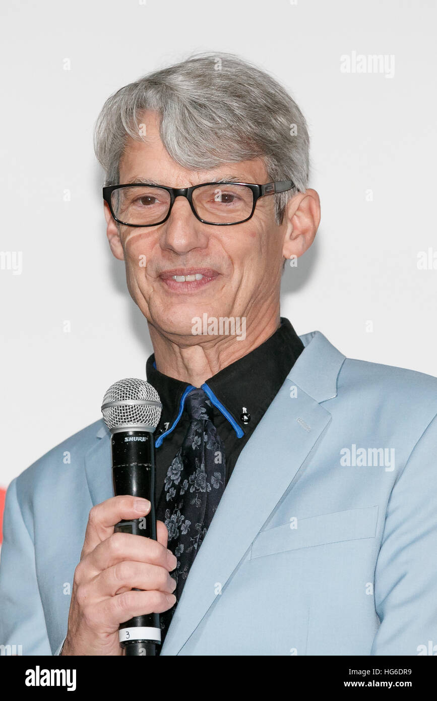 Co-curator Geoffrey Marsh attends the David Bowie Is exhibition debut in Tokyo on January 5 ...