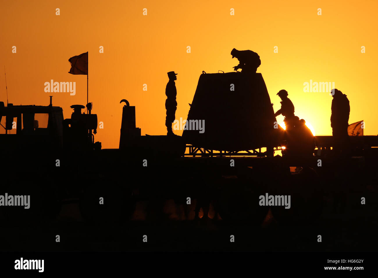 Beijing, China. 26th June, 2016. The recovered reentry module is seen ...