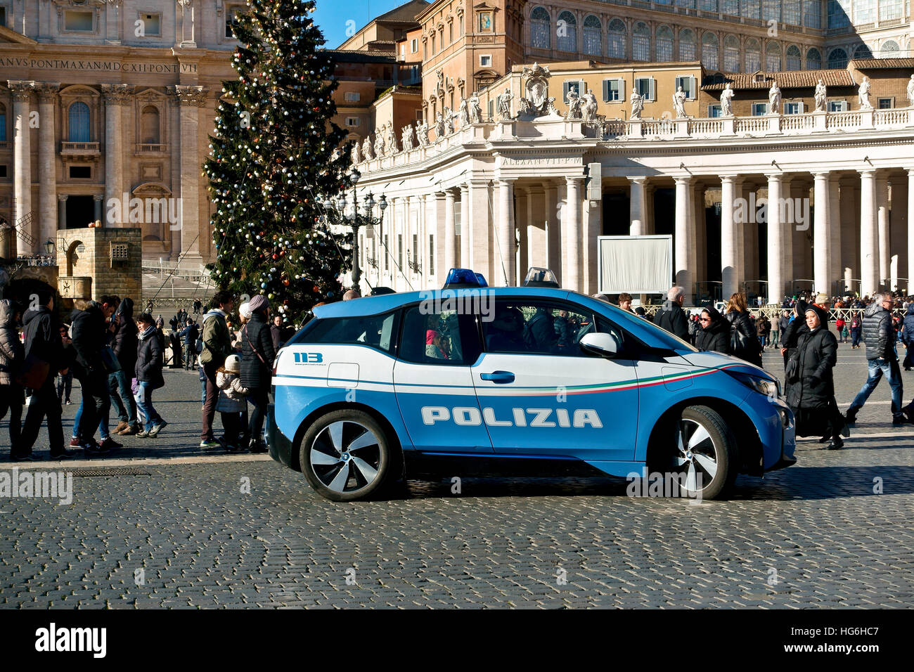 Vatican City, Vatican. Europe. Police officers patrol Saint Peter ...