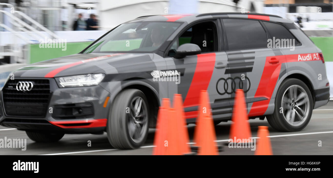Las Vegas Nevada, USA. 5th Jan, 2017. Nvidia with Audi shows their self ...