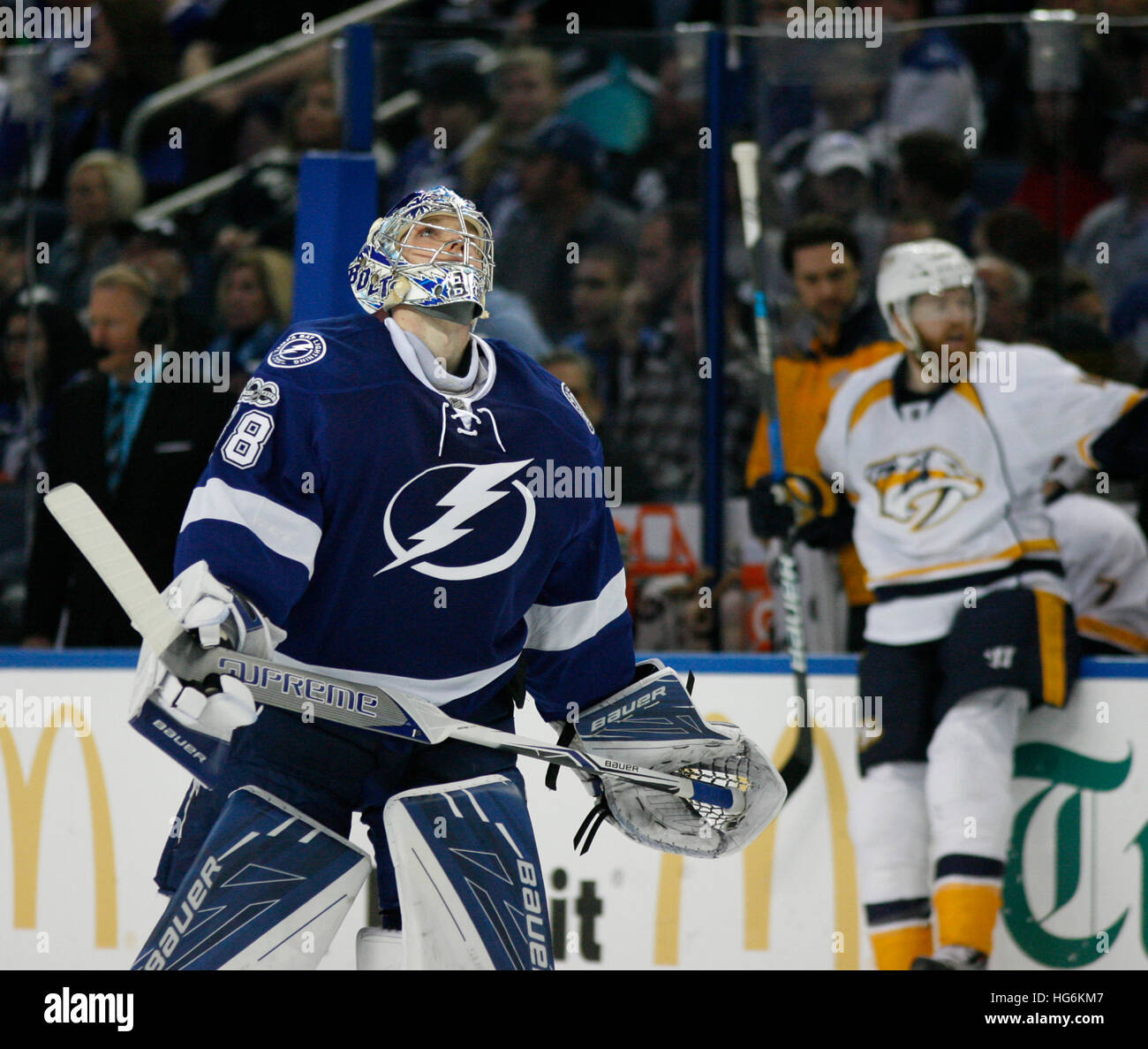 Tampa, Florida, USA. 5th Jan, 2017. Tampa Bay Lightning goalie Andrei ...