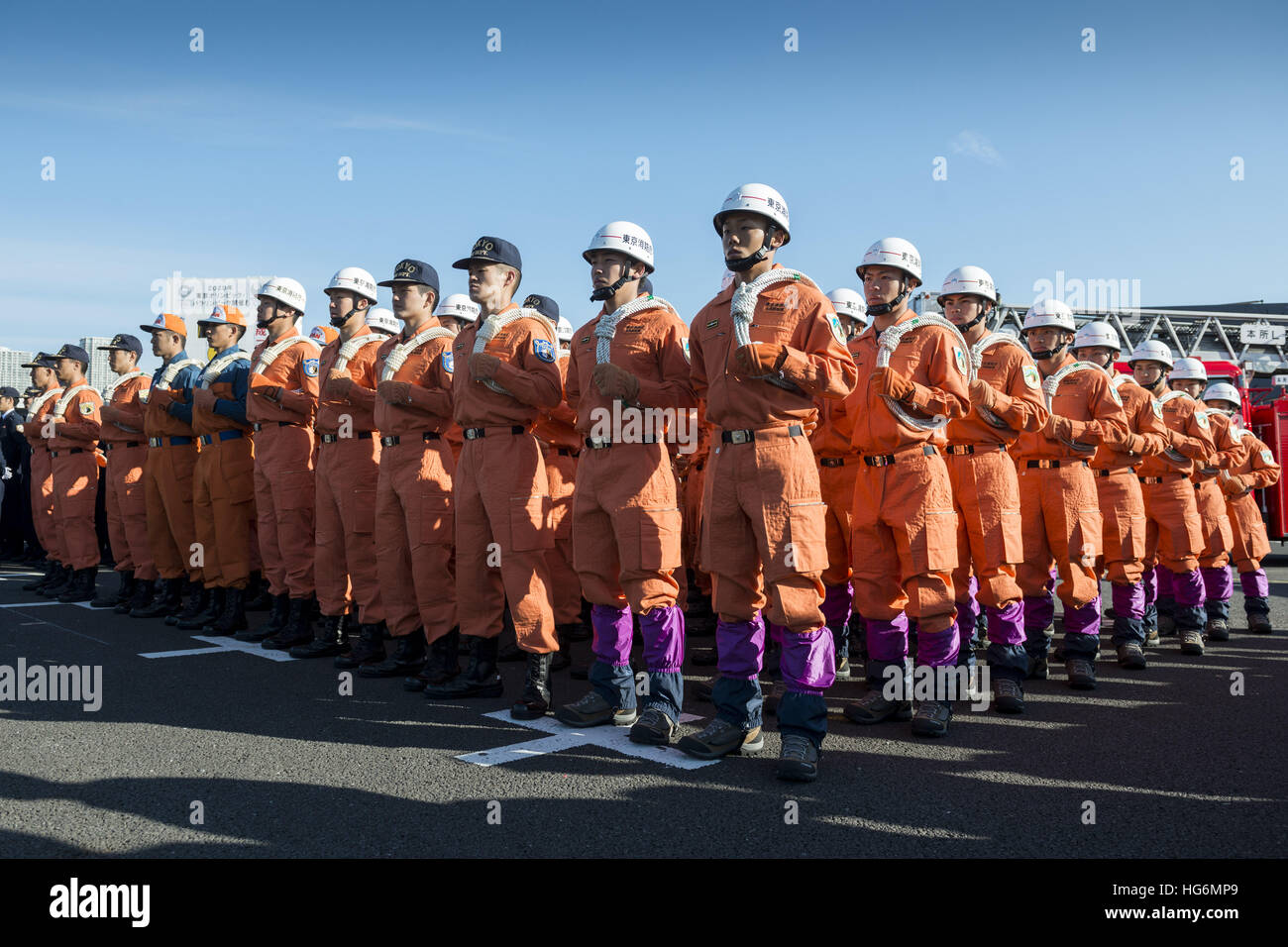 Tokyo, Tokyo, Japan. 6th Jan, 2017. Tokyo Fire Department holds the ...