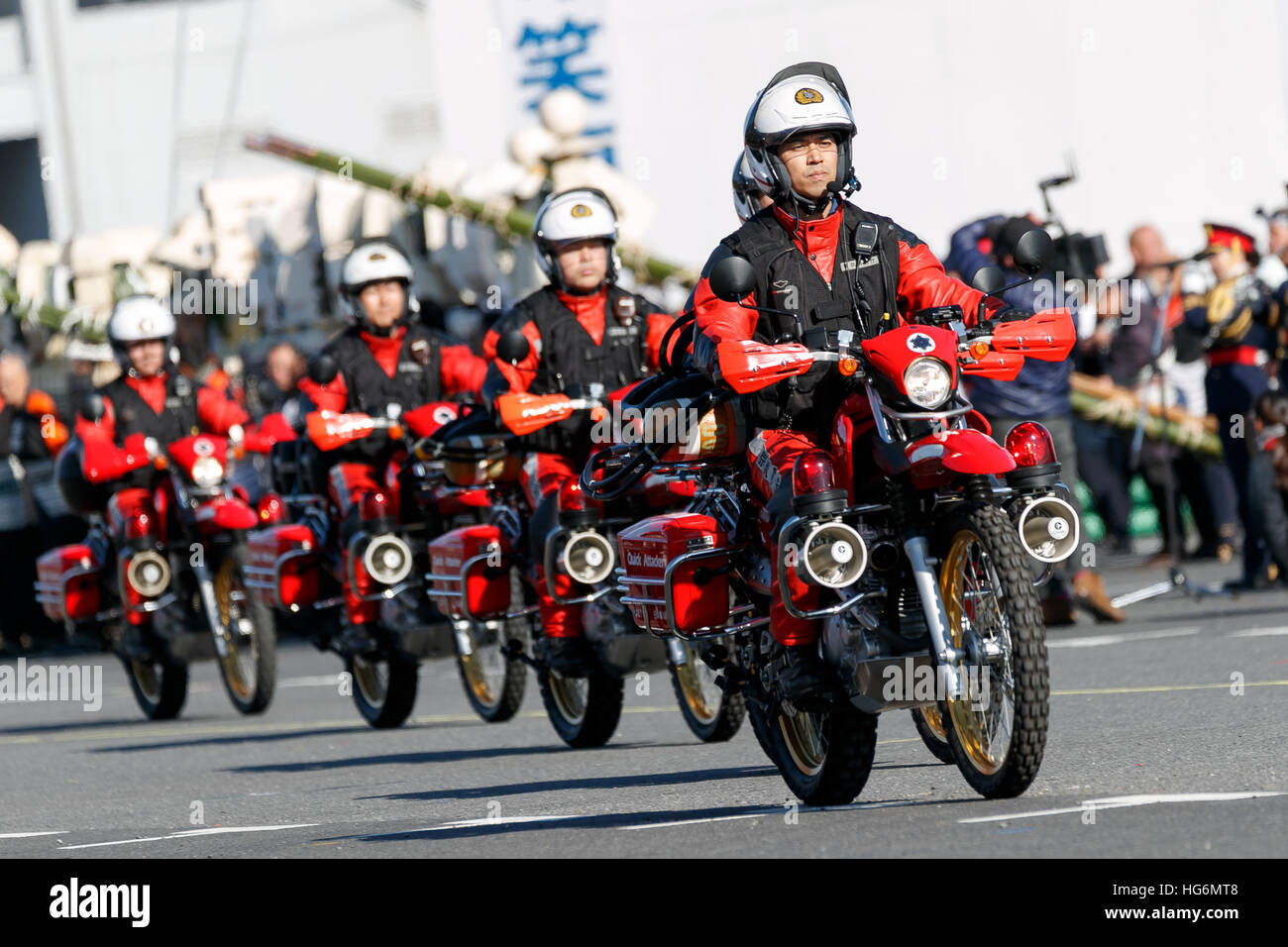 Members of the Tokyo Fire Department perform during the annual New Year ...