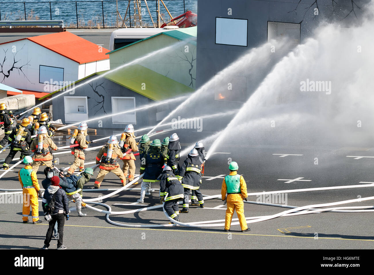 Members of the Tokyo Fire Department perform during the annual New Year ...