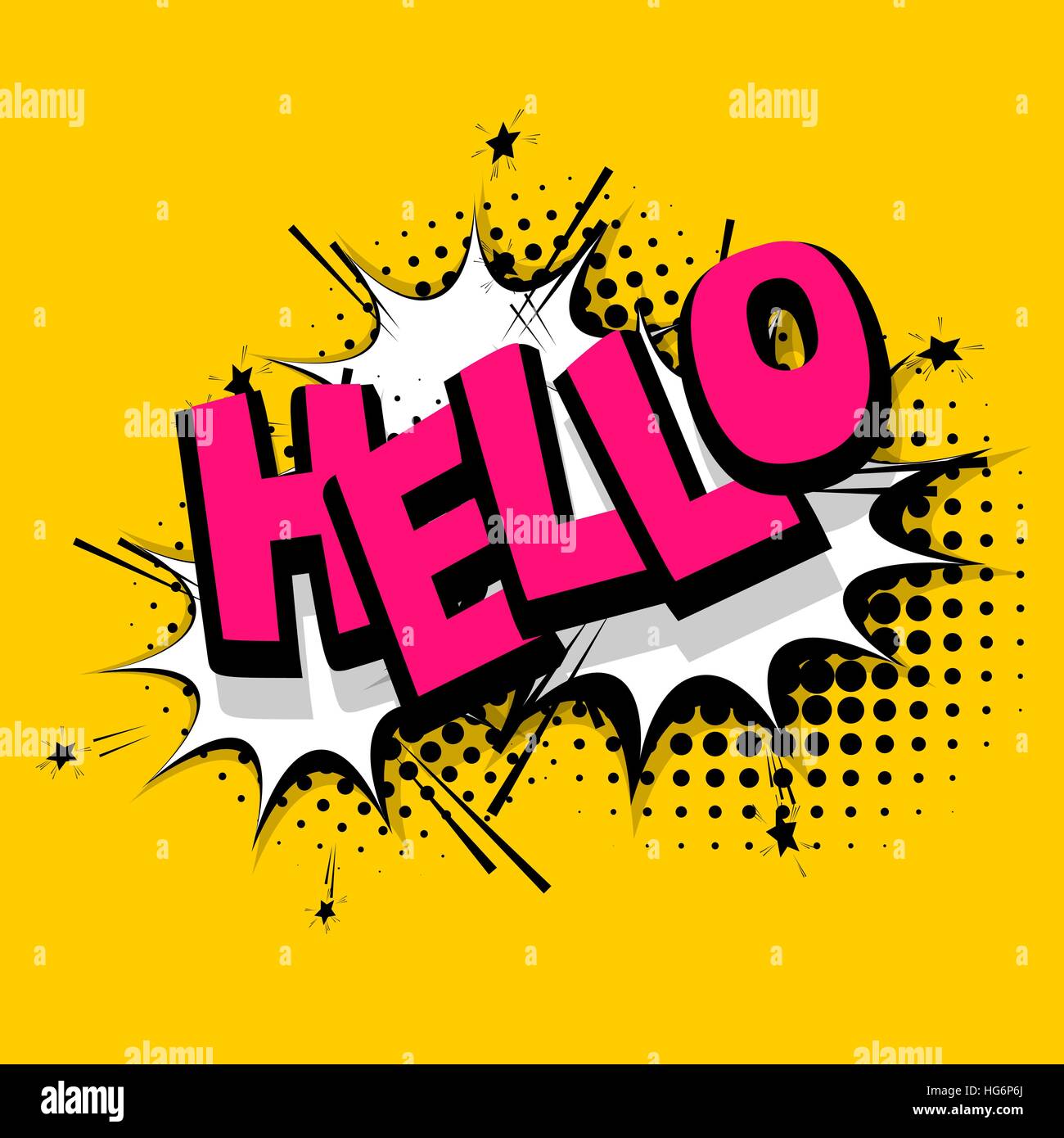 Lettering hello, positive label balloon Stock Vector Image & Art - Alamy