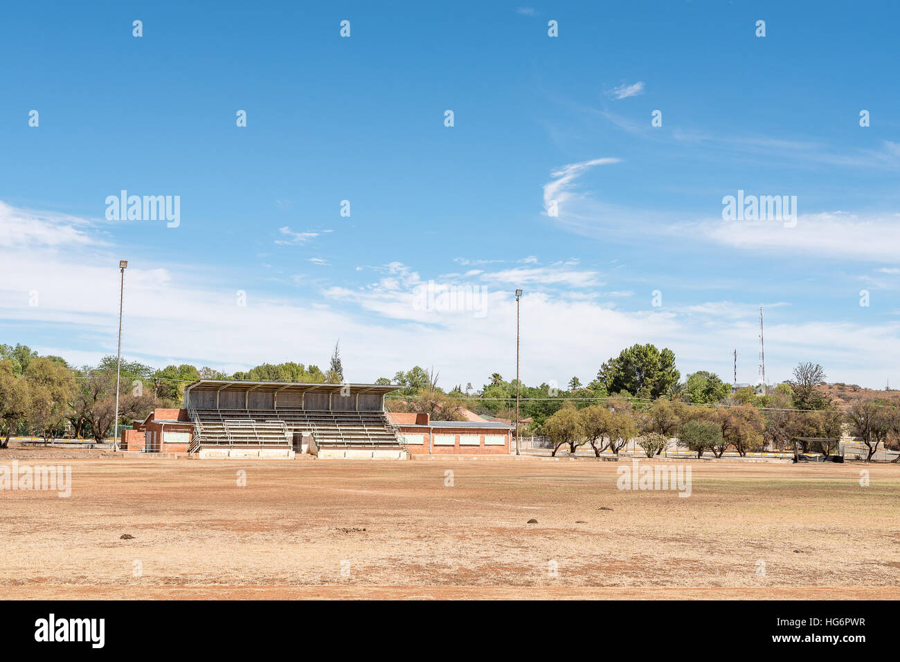 KOFFIEFONTEIN, SOUTH AFRICA - DECEMBER 24, 2016: The sport stadium in ...