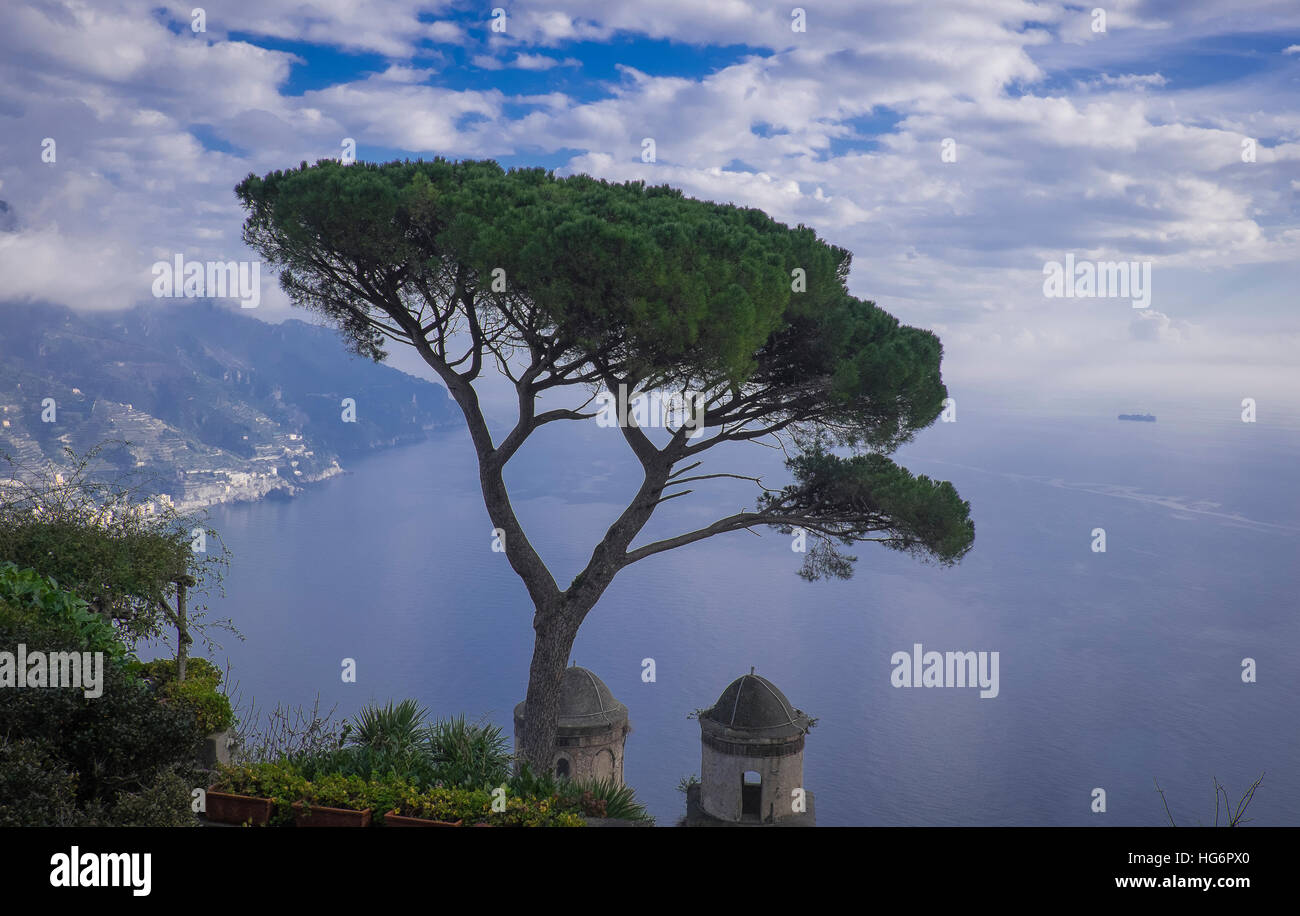 Iconic view of Amalfi coast from the city Ravello, Italy Stock Photo ...