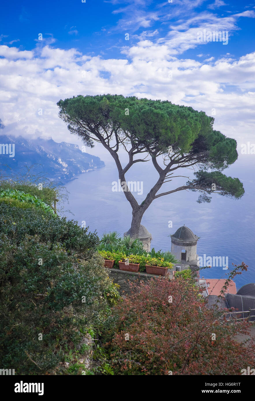 Iconic view of Amalfi coast from the city Ravello, Italy Stock Photo ...