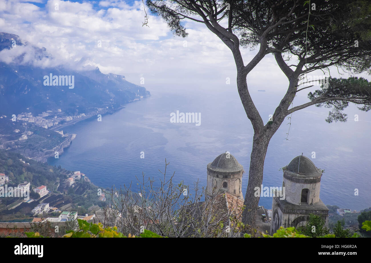 Iconic view of Amalfi coast from the city Ravello, Italy Stock Photo ...