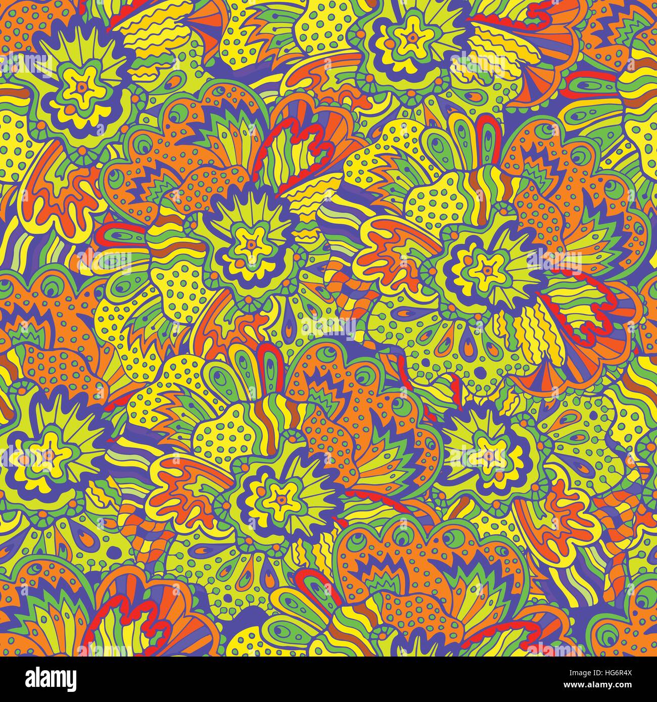 Vector Flower Pattern Seamless Botanic Texture Stock Vector Image