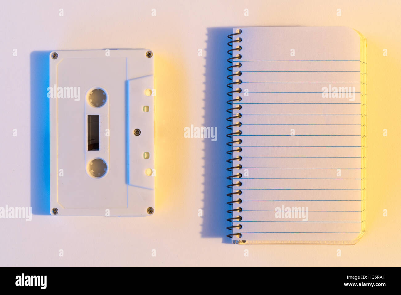 Blank Notebook and Cassette Stock Photo - Alamy