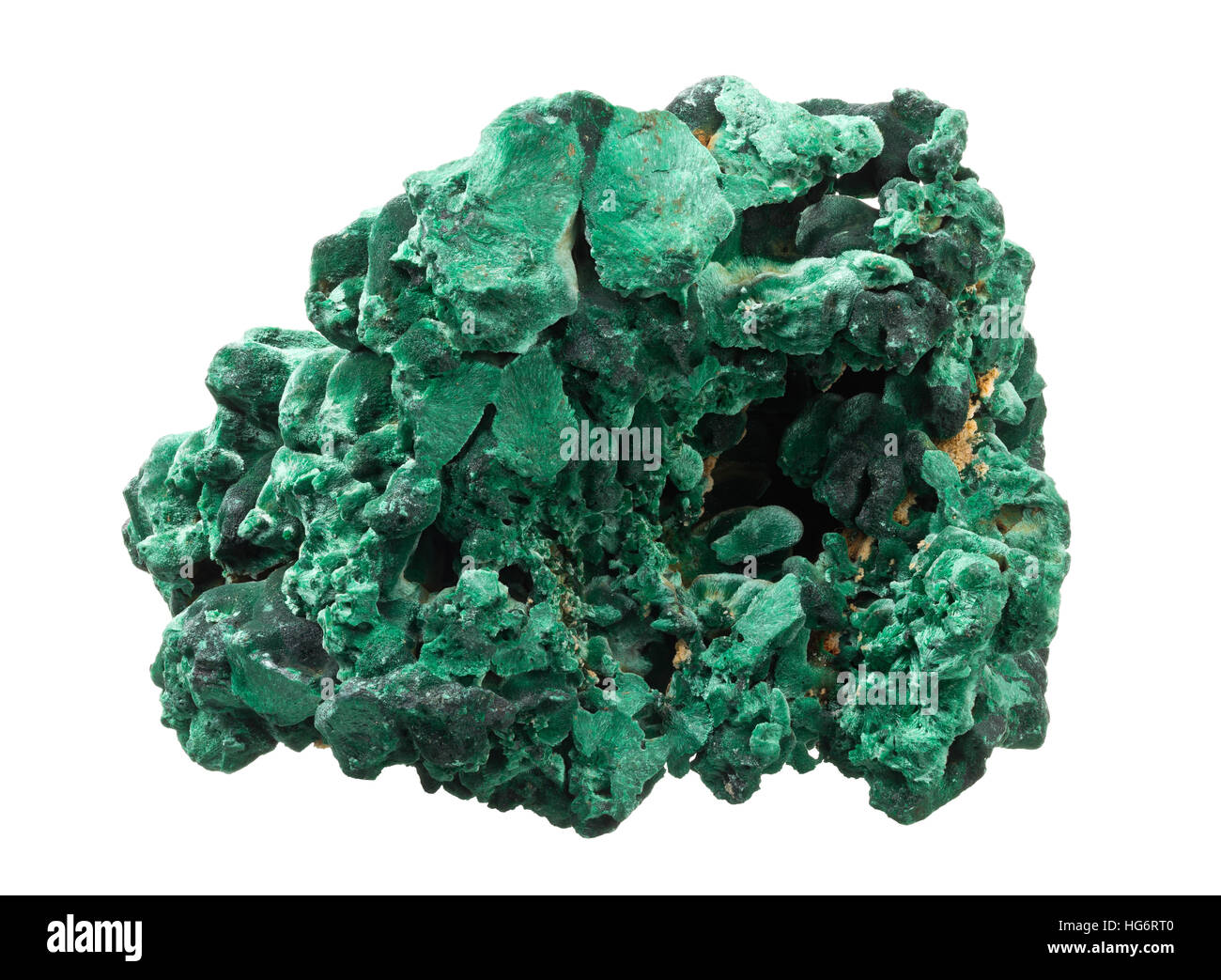 Raw, uncut malachite (cu2co3(oh)2) isolated on white background Stock ...