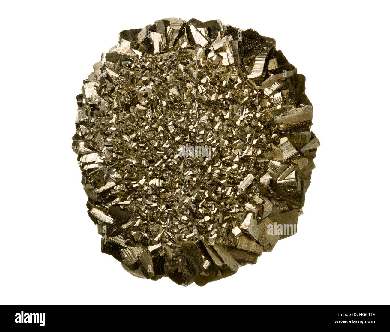 Pyrite (FeS2) crystals isolated on white background Stock Photo - Alamy
