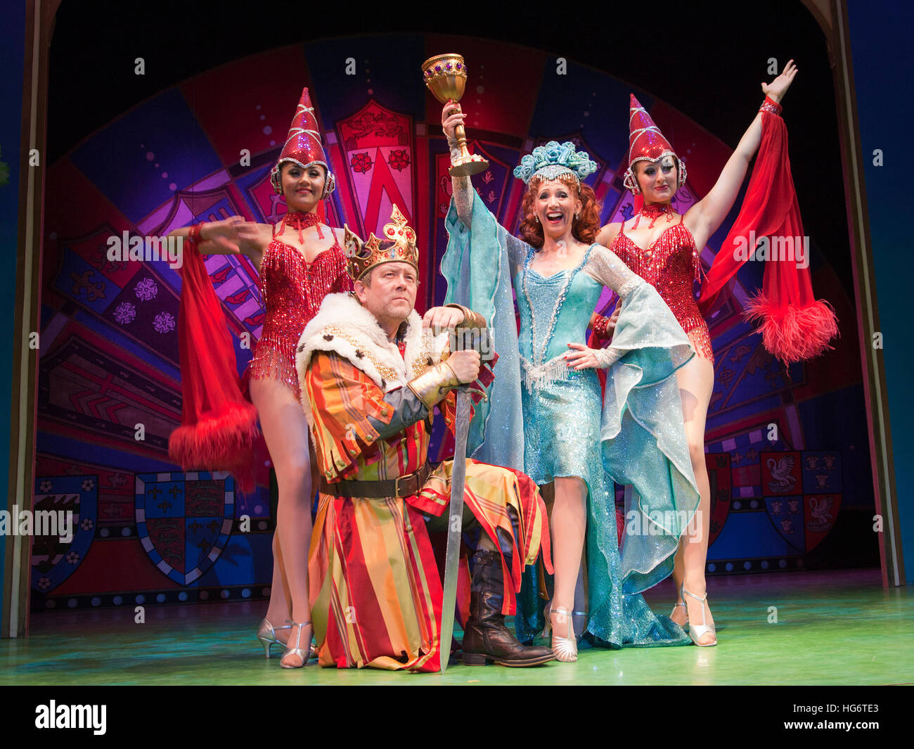 Jon Culshaw as King Arthur and Bonnie Langford as the Lady of the Lake ...