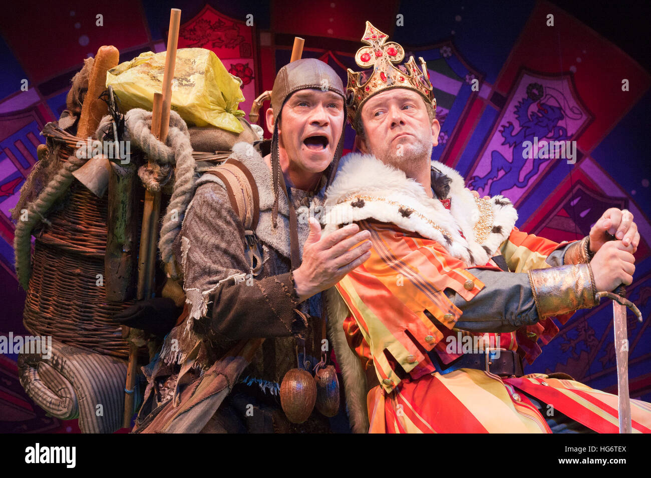 Jon Culshaw as King Arthur and Todd Carty as Patsy. Monty Python's ...