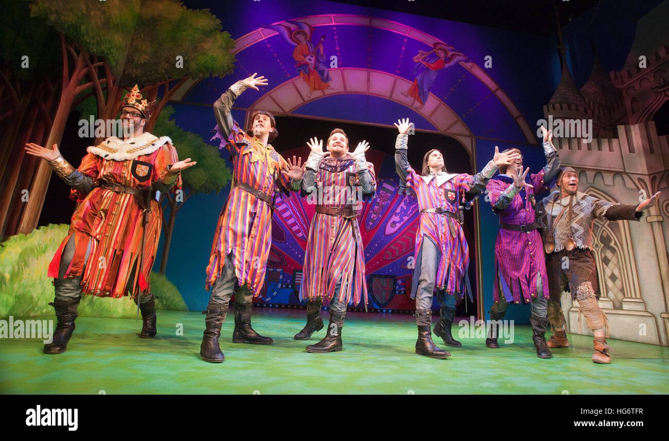 Marcus Brigstocke as King Arthur, left, and Todd Carty as Patsy, right ...