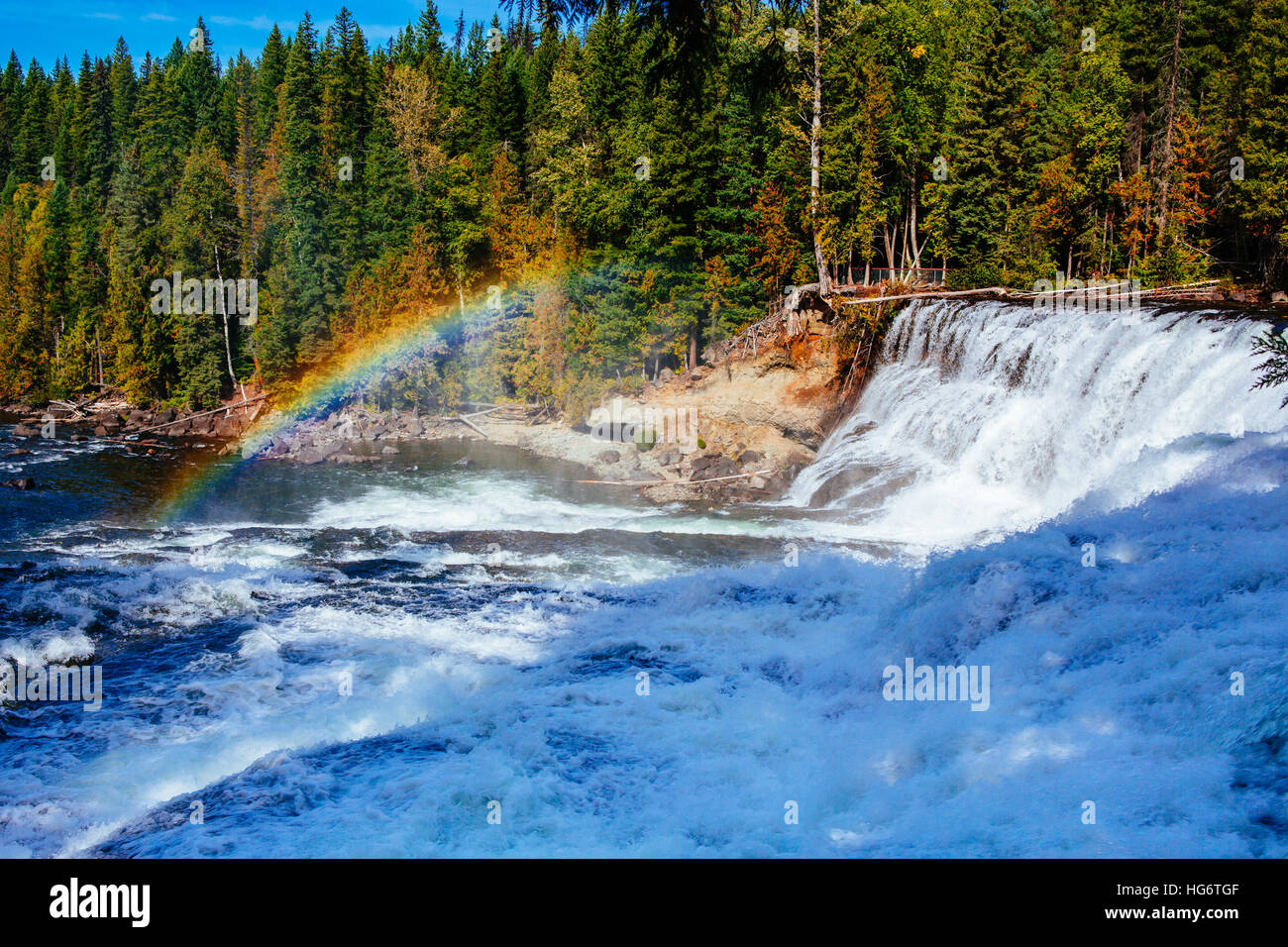 Dawson Falls is one of seven waterfalls on the Murtle River in Wells ...