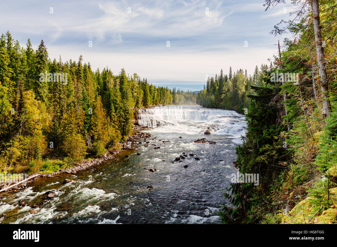 Dawson Falls is one of seven waterfalls on the Murtle River in Wells ...